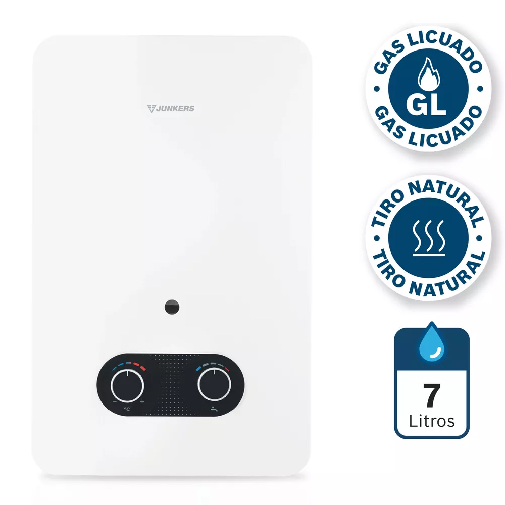 Calefon ionizado junkers 7 l gas licuado hydrobase 1500 mod:7736506599